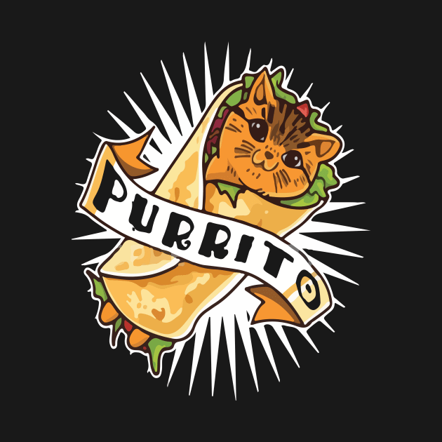 Purrito Cat In Burrito Mexican Food - Purrito - T-Shirt | TeePublic