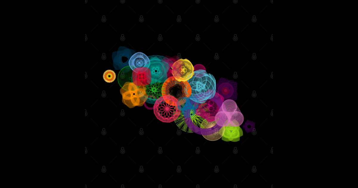 Imogen's Picture: a Patterned Spirograph Collage - Spirograph - Sticker ...