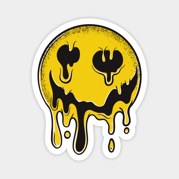 Droopy Smiley Face // Trippy Smile - Smiley Face - Magnet | TeePublic