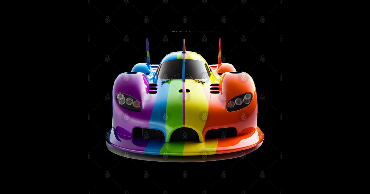Fantasy Rainbow Racing Sports Car for Kids - Kids Design - T-Shirt ...