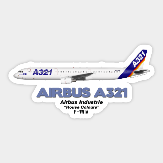 Airbus A321 - Airbus "House Colours" - A321 - Sticker | TeePublic