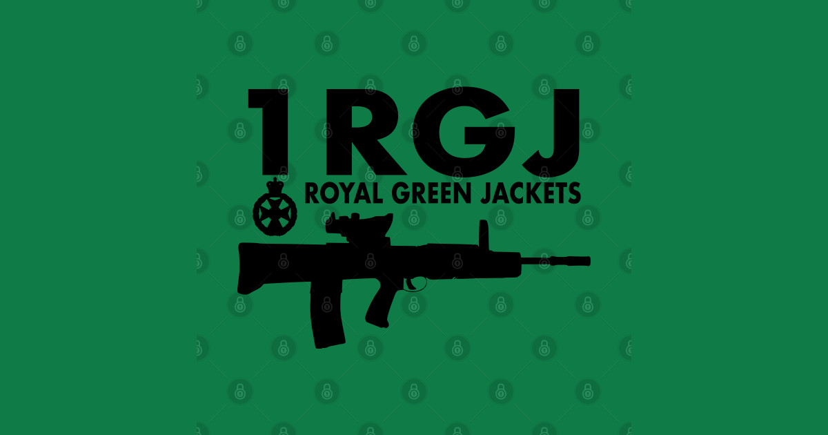 1 RGJ (Front & Back Logo) - 1st Battalion Royal Green Jackets - T-Shirt ...