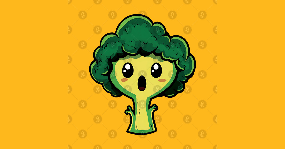 Broccoli makes a shocked face - Broccoli - T-Shirt | TeePublic