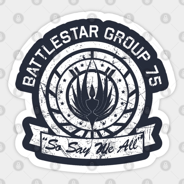 BSG 75 Distressed - Battlestar Galactica - Sticker | TeePublic