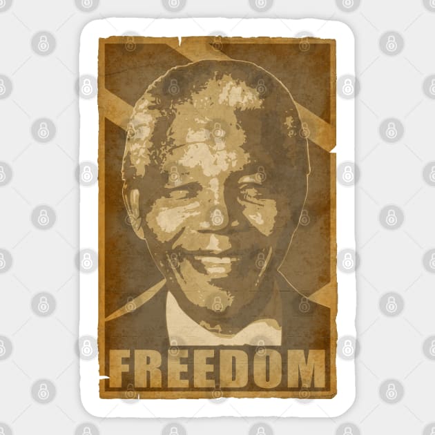 Nelson Nelson Mandela Freedom Propaganda Poster - Nelson - Sticker ...