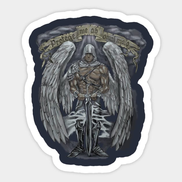Protect me From Evil - Angel Wings - Sticker | TeePublic