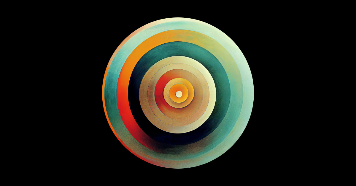 Painted Concentric Circles - Circles - Sticker | TeePublic