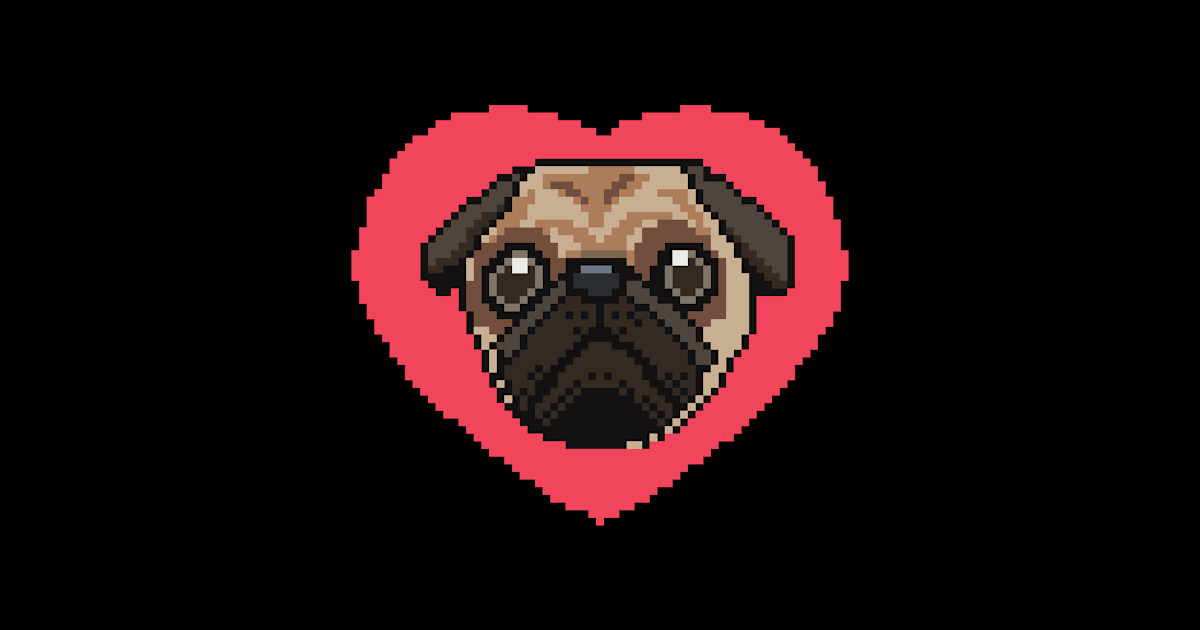 Pixel Pug - Pug - Sticker | TeePublic