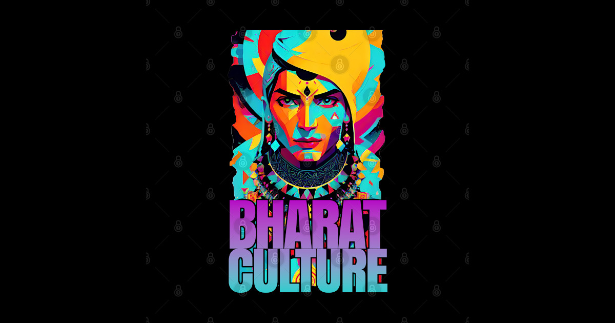 bharat indian culture sticker style graphic illustration - Bharat ...