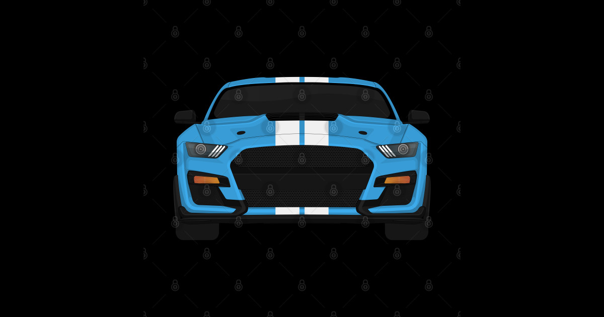 Shelby GT500 2020 Velocity-Blue + White Stripes - Mustang Shelby Gt500 ...