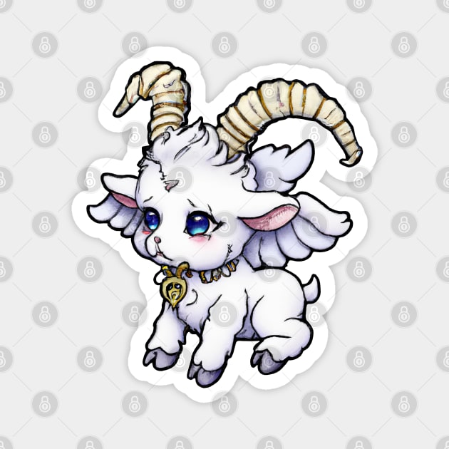 Chibi White Baphomet Goat - Baphomet - Magnet | TeePublic