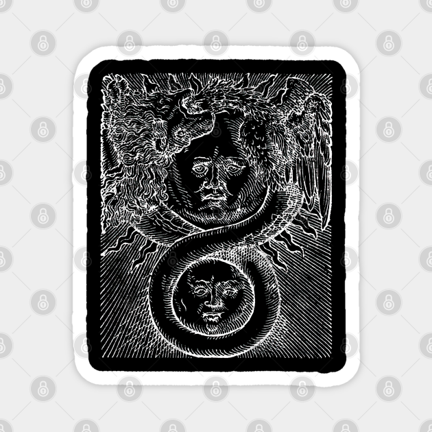 Alchemy - Alze Philosopher Stone Medieval Woodcut - Alchemy - Magnet ...