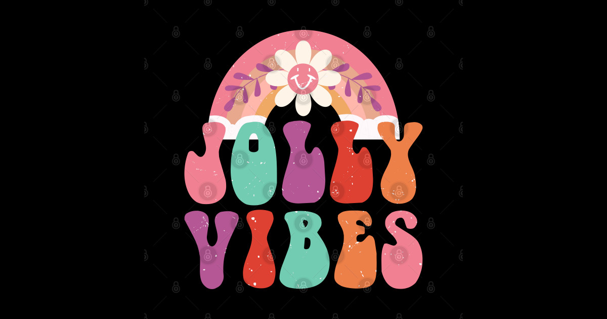 Jolly Vibe christmas quote - retro vintage groovy design - Jolly ...