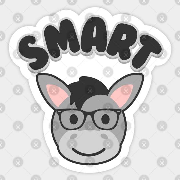 Smart Ass - Cute Kawaii Donkey Pun - Smart Ass - Sticker | TeePublic