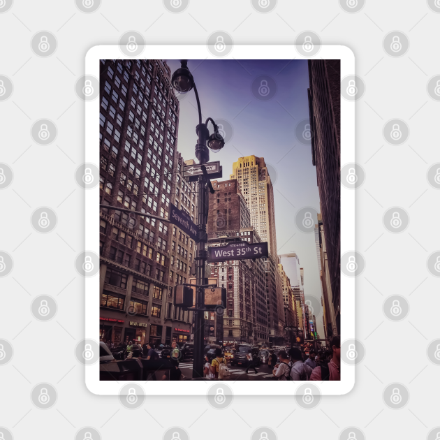 Manhattan, New York City - Street - Magnet | TeePublic