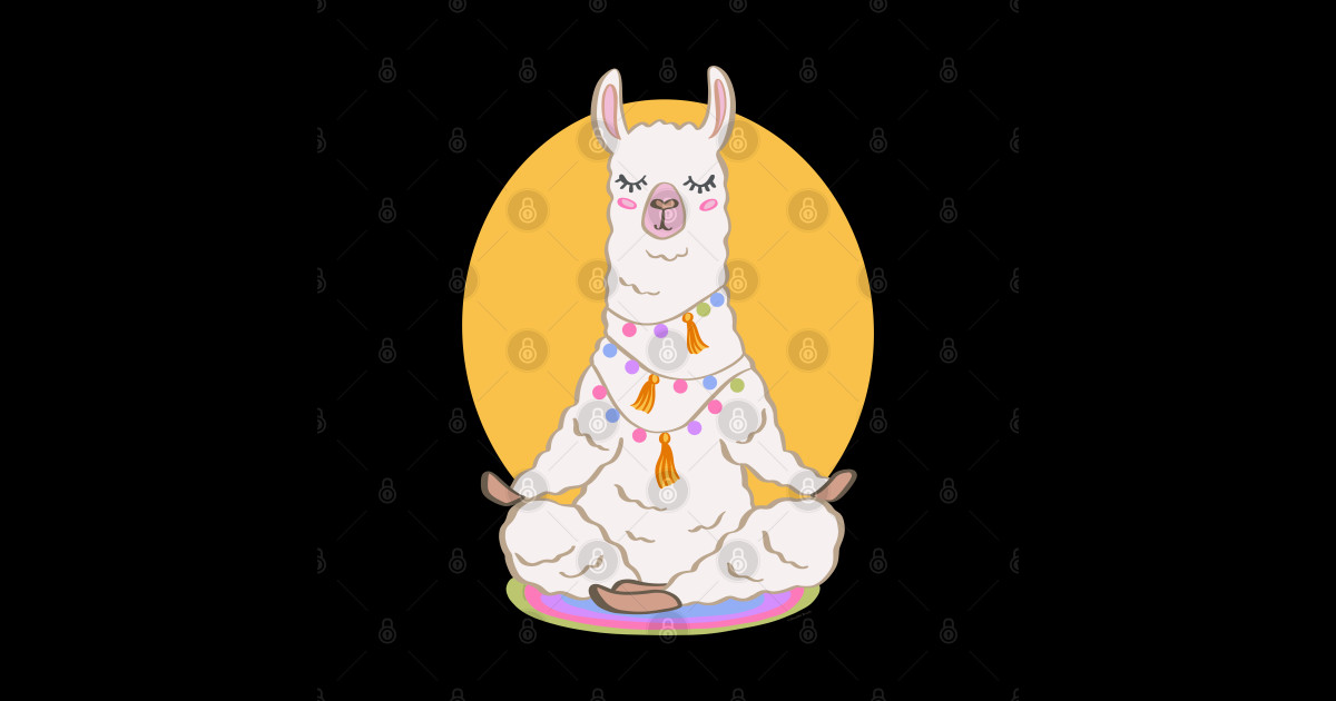 Llama Zen Vibes Llamastay Namaste Yoga Pose - Llama - Tapestry | TeePublic