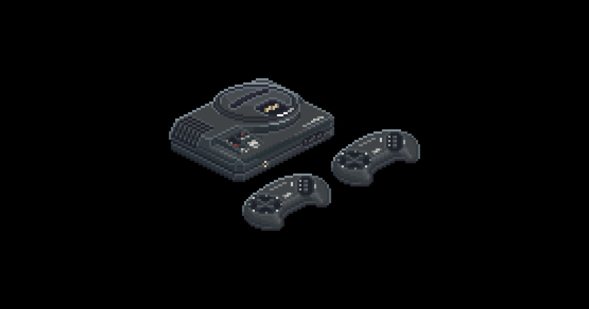 Sega Megadrive Pixel Art Retro Videogame Console - Sega - Posters and ...