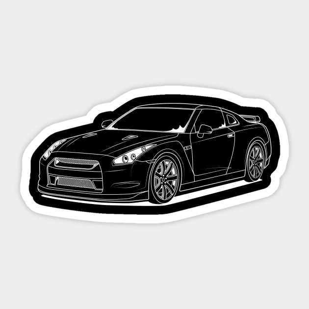jdm gtr r35 legend 1 white print - Nissan Gtr - Sticker | TeePublic
