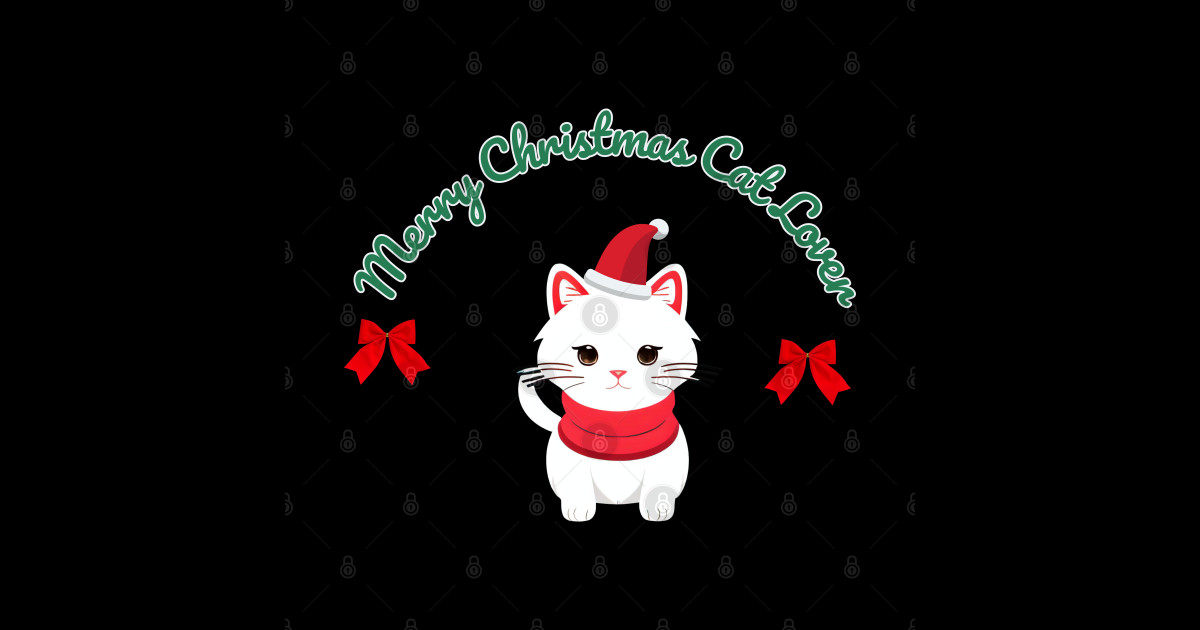merry christmas meow - Merry Christmas Cat - Sticker | TeePublic