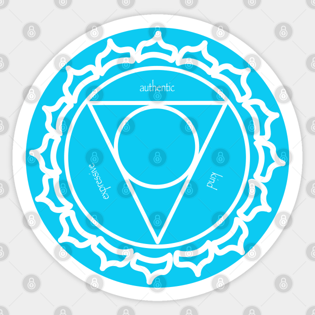 Throat Chakra - expression and communication - Wheel - Sticker | TeePublic