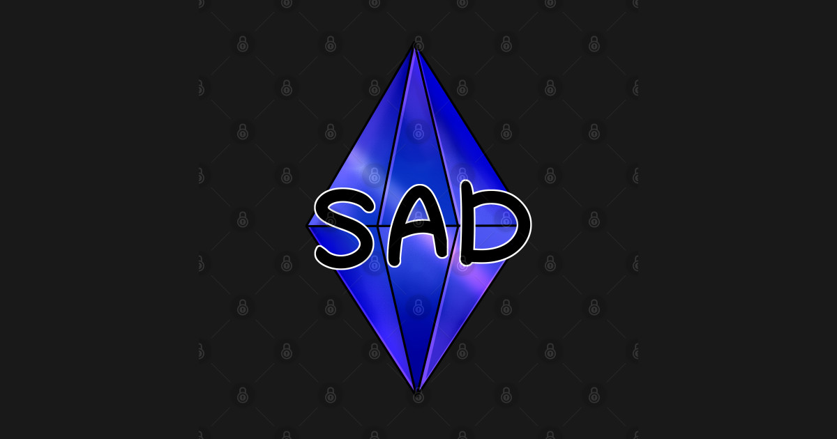 SAD. Sims 4 blue mood plumbob - Sims - T-Shirt | TeePublic