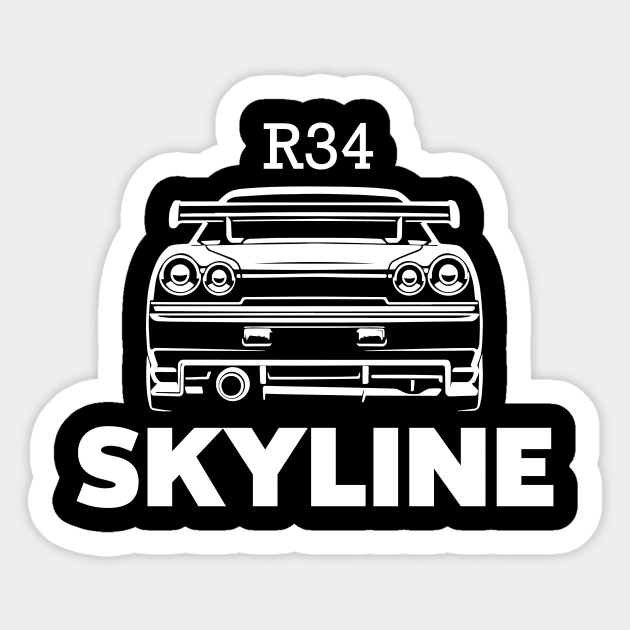 GTR R34 Skyline - Nissan Gtr - Sticker | TeePublic