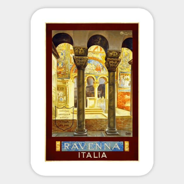Ravenna, Italy Vintage Travel Poster Design - Ravenna - Sticker | TeePublic