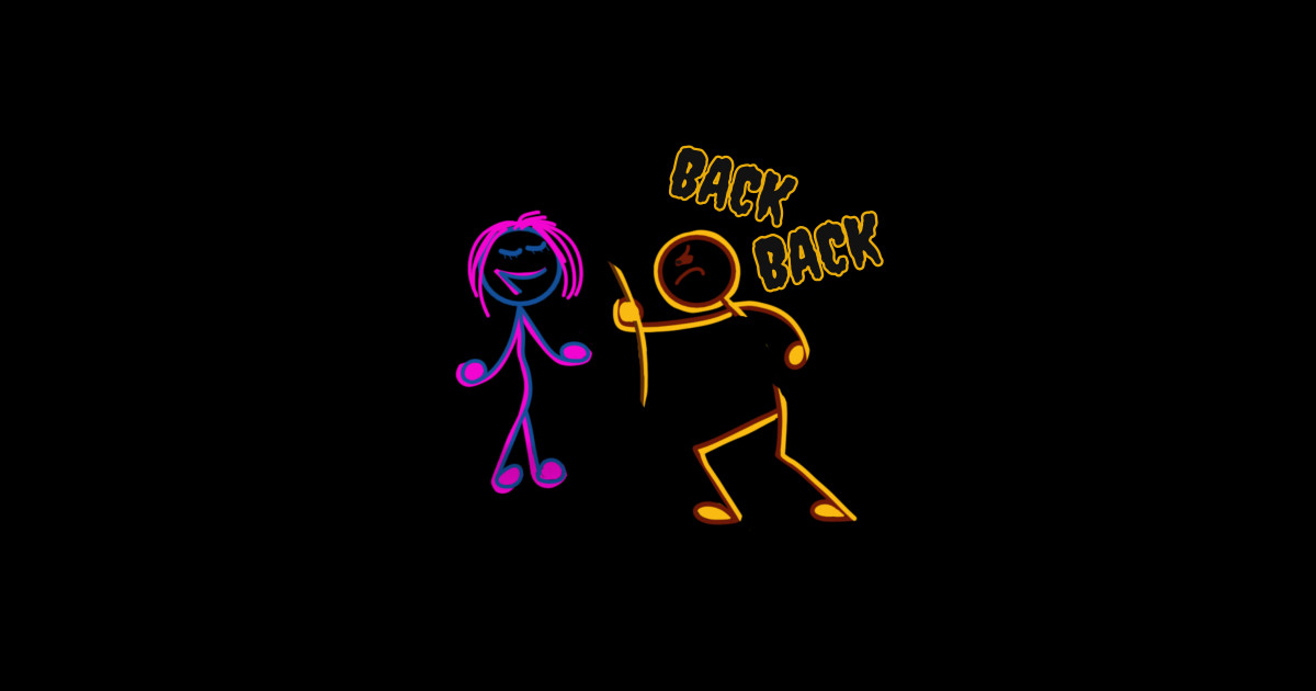 Back-Back-Stick Figure Humorous - Stick Figure - Sticker | TeePublic