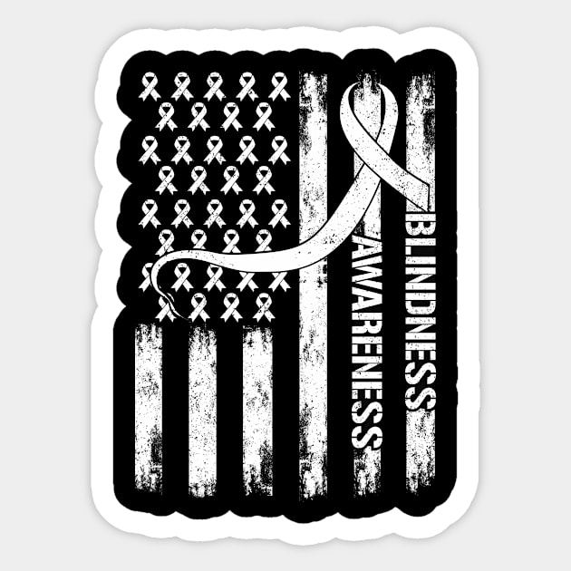 Blindness Awareness Month American Flag Ribbon - Blindness Awareness ...