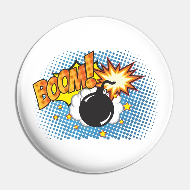 Onomatopoeia Boom - Onomatopoeia - Pin | TeePublic