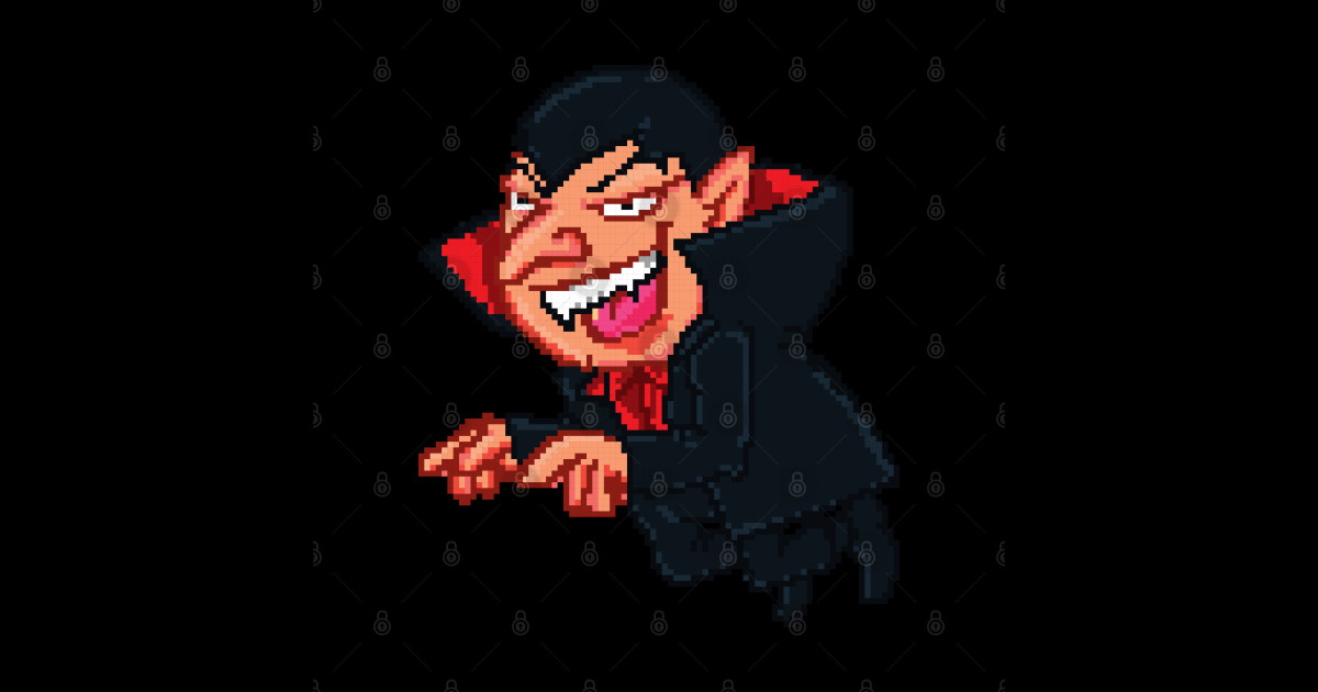 Halloween Count Dracula Pixel Art - Vampire - Halloween - Sticker ...