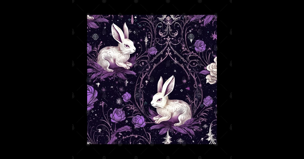 White Rabbit Pattern - Rabbit Pattern - Sticker | TeePublic