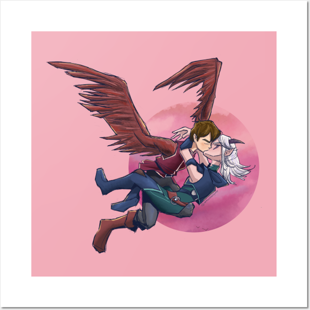 Rayla and Callum's Kiss - The Dragon Prince - Posters and Art Prints ...