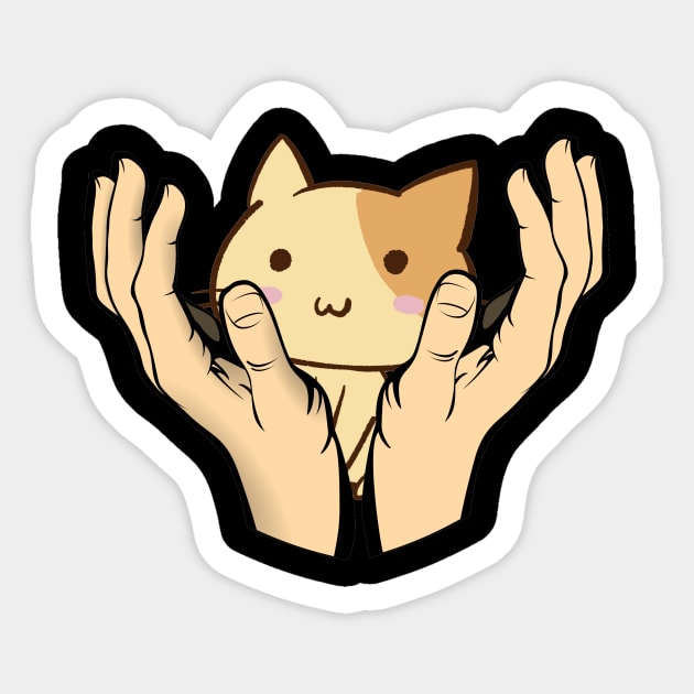 hand hugs cta - Cute Cat - Sticker | TeePublic