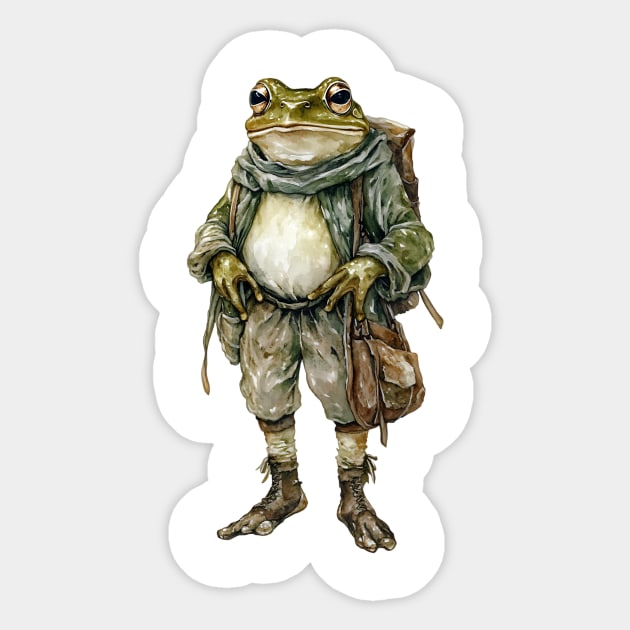 Earthy Cottagecore Frog - Cottagecore - Sticker | TeePublic