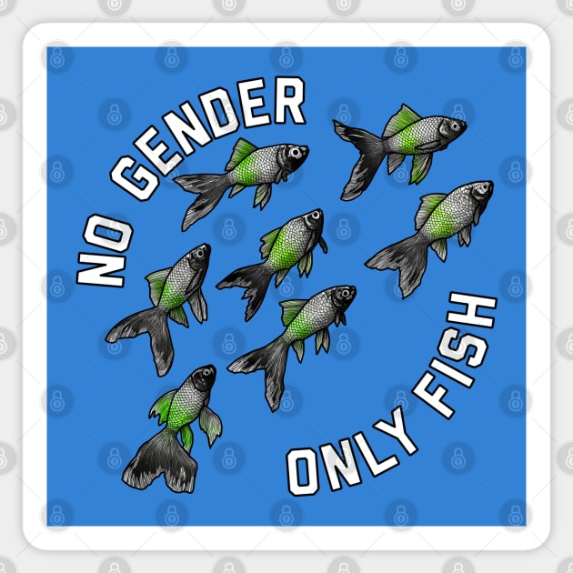 No Gender Only Fish Agender - Fish - Sticker | TeePublic