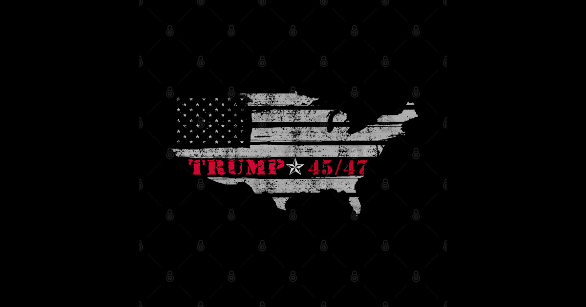 TRUMP 45/47 Red Wave Trump Patriotic Flag - Trump - Posters and Art ...