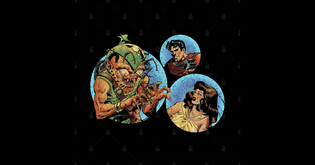 Vintage Comic Book Science Fiction Art - Vintage Comic Book Alien ...