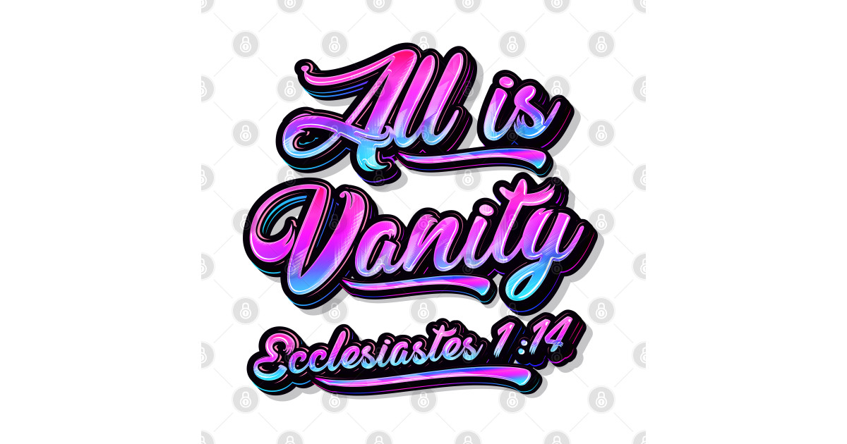 All Is Vanity - Ecclesiastes 1:14 - Bible Verse - T-Shirt | TeePublic