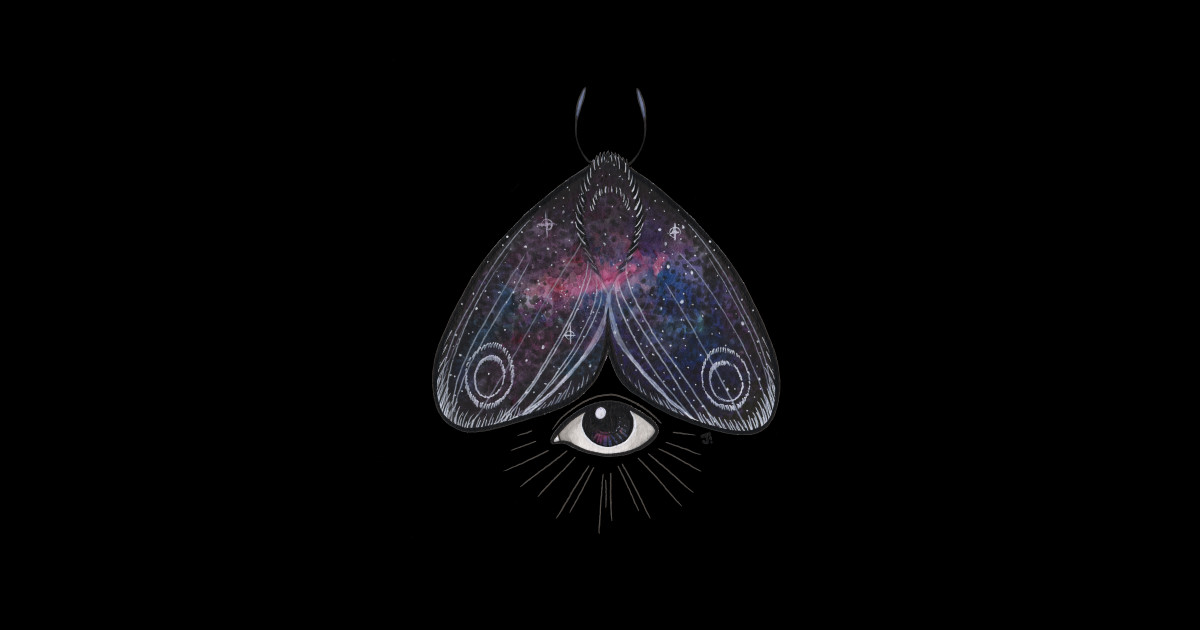 Space Moth Enlightenment - Space - Sticker | TeePublic