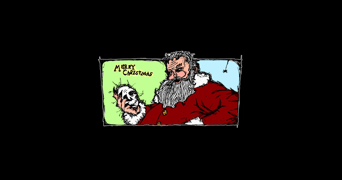 Dark and Gritty Gothic Scary Santa Claus - Scary Santa - Sticker ...