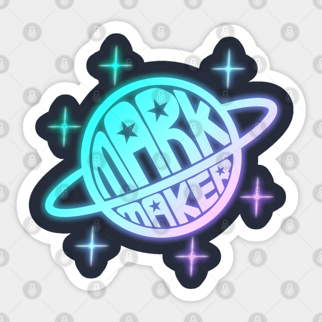Mark Maker Logo - Gradient - Planet - Sticker | TeePublic