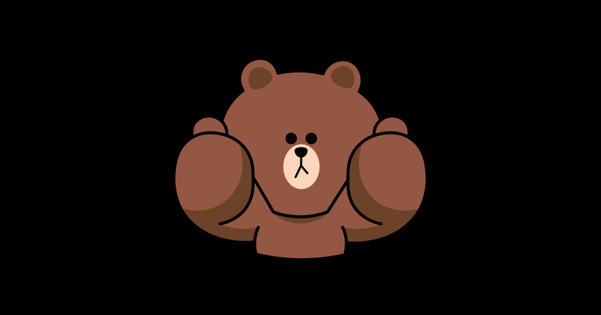 LINE Friends brown bear - Brown - Sticker | TeePublic