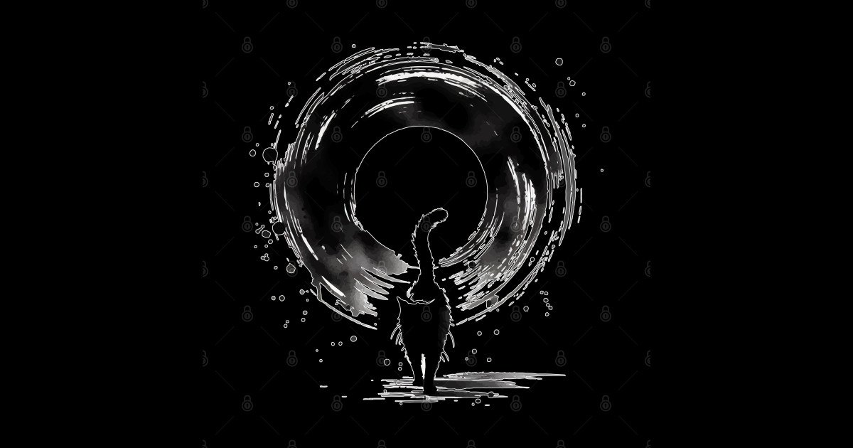 Sumie Enso Circle Japanese Brushstroke Black Cat - Enso Circle ...