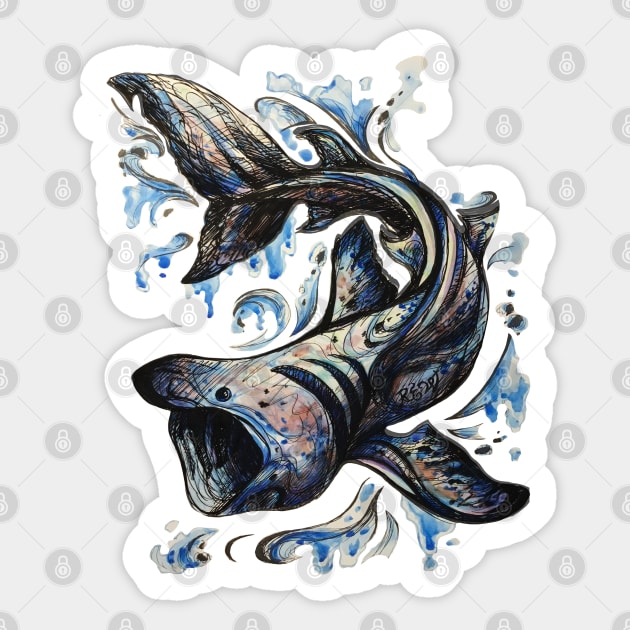 Basking Shark Back Print - Basking Shark - Sticker | TeePublic