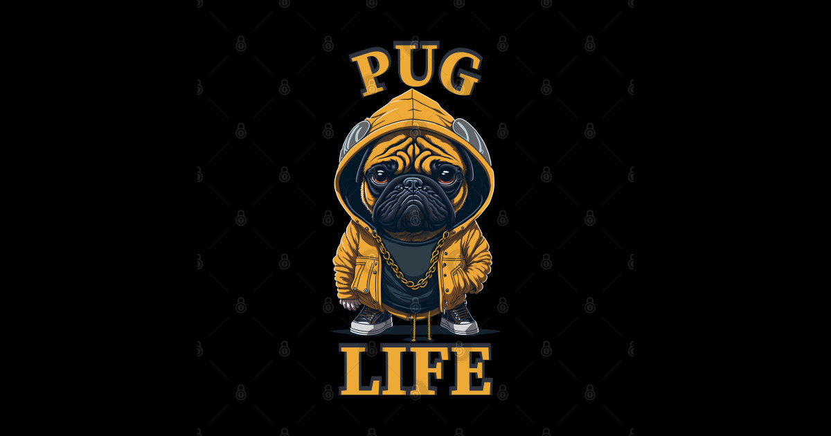 Gangsta Pug Life - Pug Life Funny - Sticker | TeePublic