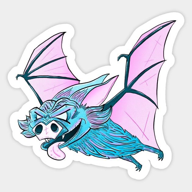 Neon Bat Graffiti - An Adventurous Bat Flying Through Neon - Sticker ...