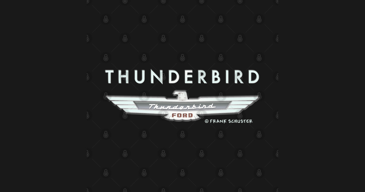 Thunderbird Emblem w Type Embossed - Thunderbird Emblem Script Type - T ...