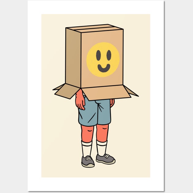 Boy in a cardboard box - Smiley Face - Posters and Art Prints | TeePublic
