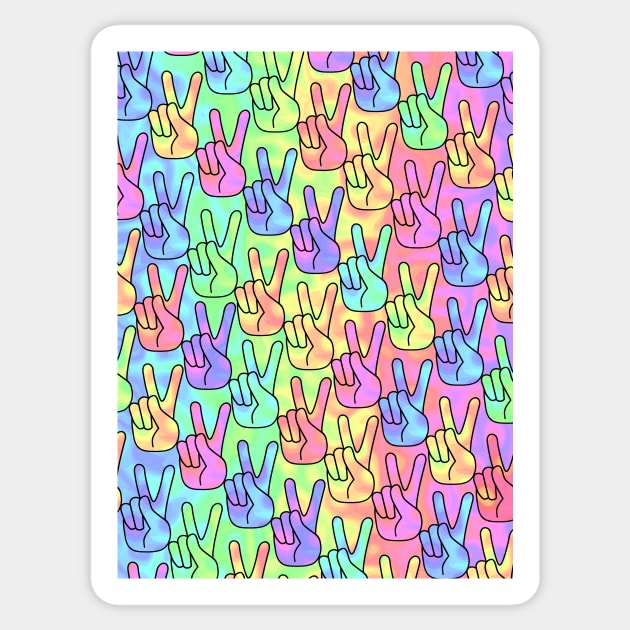 PEACE Sign Hand Pattern - Peace Sign Hand - Sticker | TeePublic